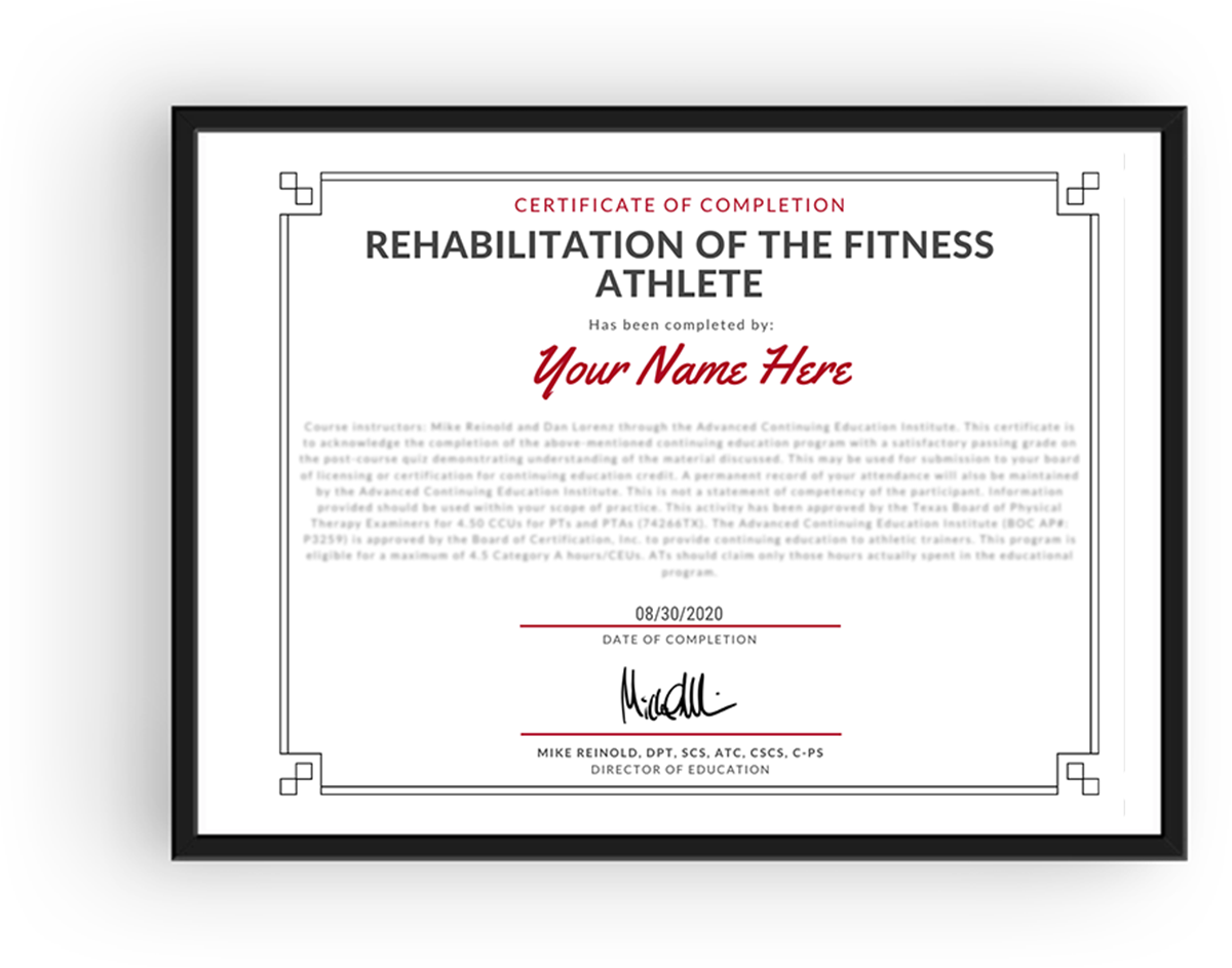 Rehabilitation of the Fitness Athlete Online Course - Mike Reinold
